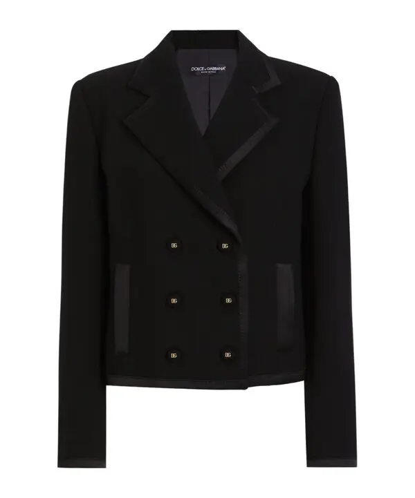 Dolce & Gabbana Satin-trim Blazer - Black
