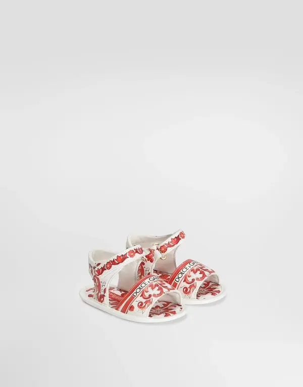 Dolce & Gabbana Majolica-print Lambskin Sandals