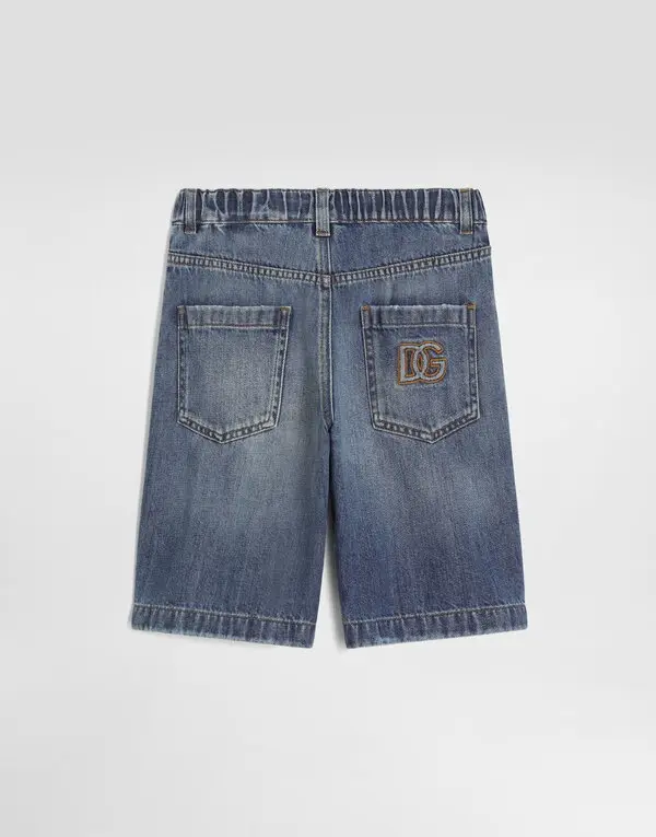 Dolce & Gabbana Denim Bermuda Shorts With Logo