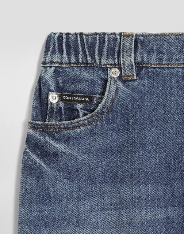 Dolce & Gabbana Denim Bermuda Shorts With Logo