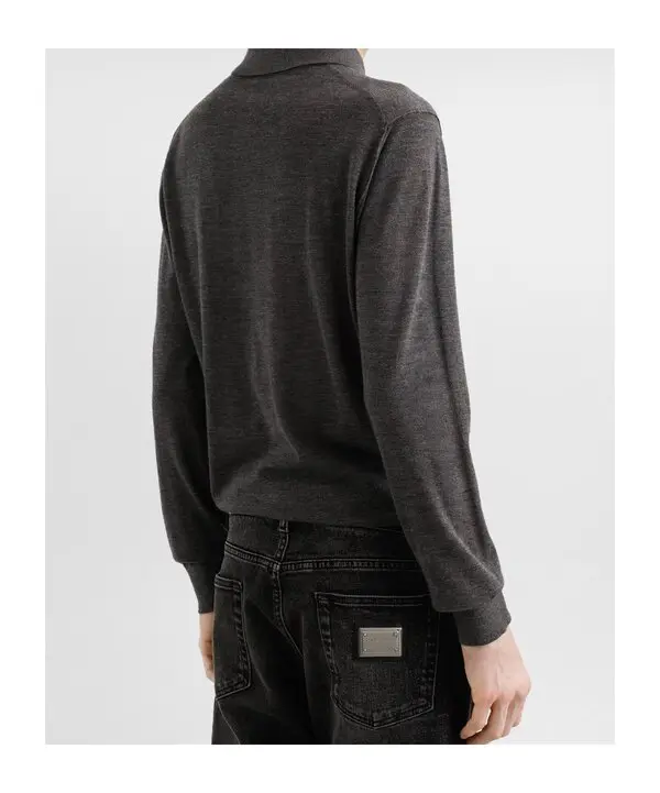 Dolce & Gabbana Long-sleeve Polo Shirt - Grey