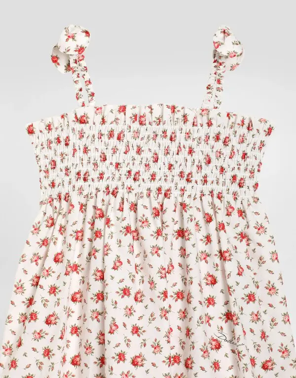 Dolce & Gabbana Floral-print Shirred Dress