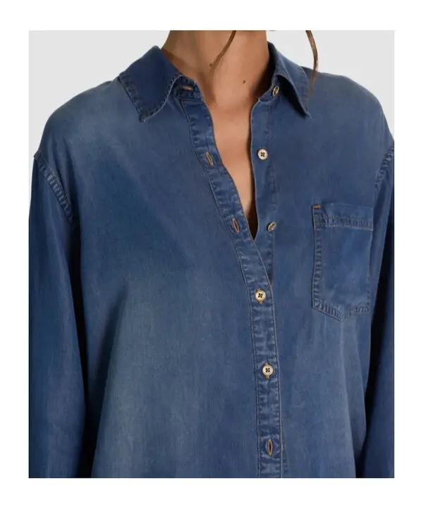 ALICEOLIVIA Denim Button-down Shirt
