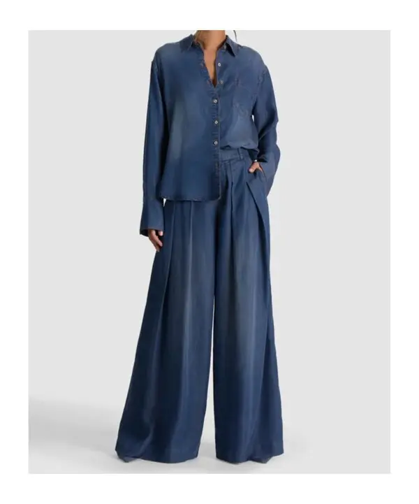 ALICEOLIVIA Denim Button-down Shirt