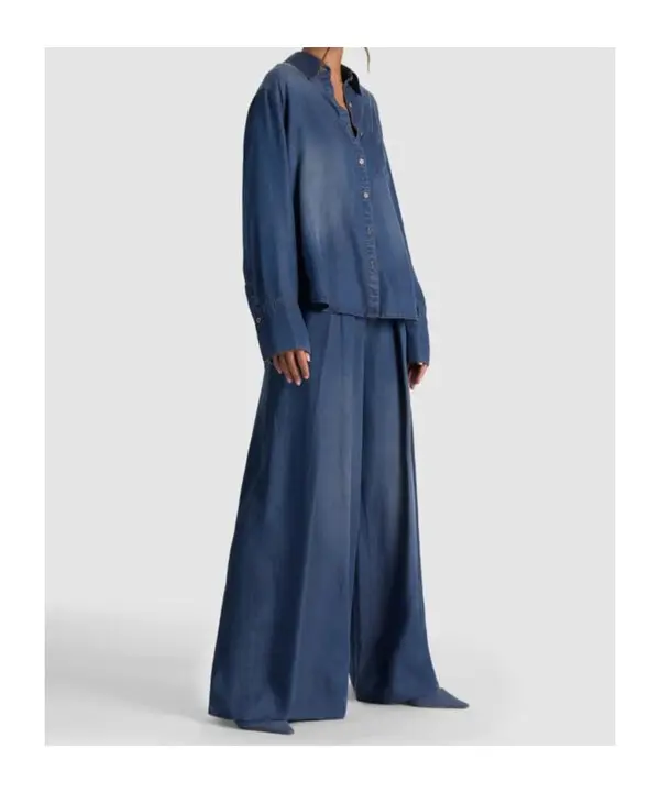 ALICEOLIVIA Denim Button-down Shirt