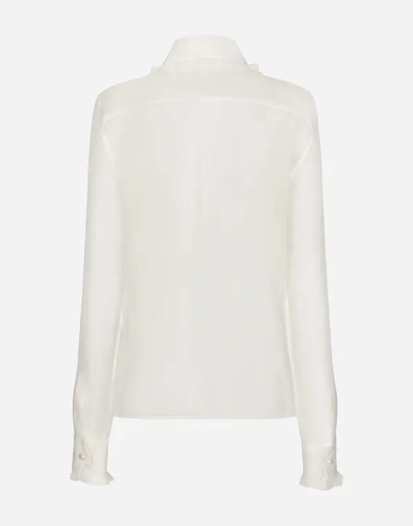 Dolce & Gabbana Ruffled Sheer Cotton Blouse