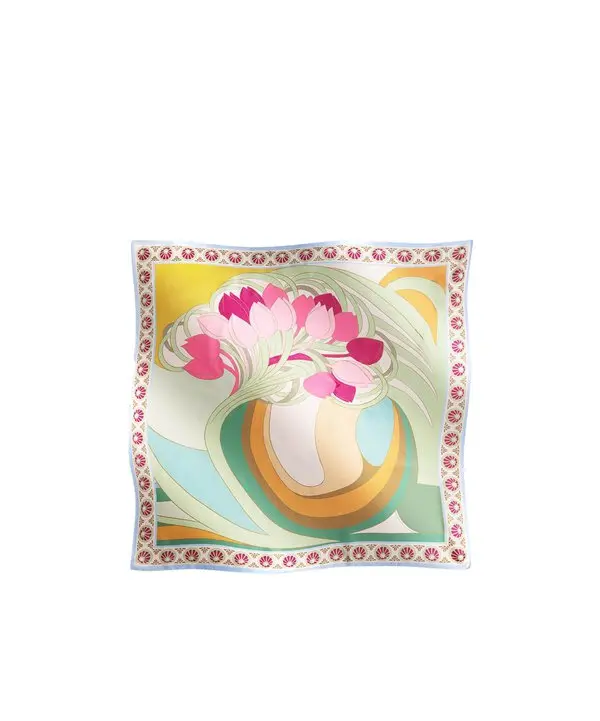 La DoubleJ Printed Border Scarf - Multicolour