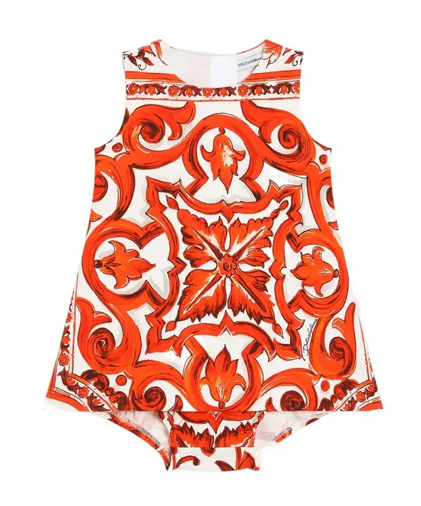 Dolce & Gabbana Majolica-print Dress With Interlock Bloomers - Multi-color