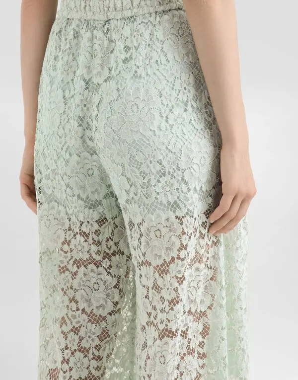Dolce & Gabbana Floral Lace Palazzo Pants