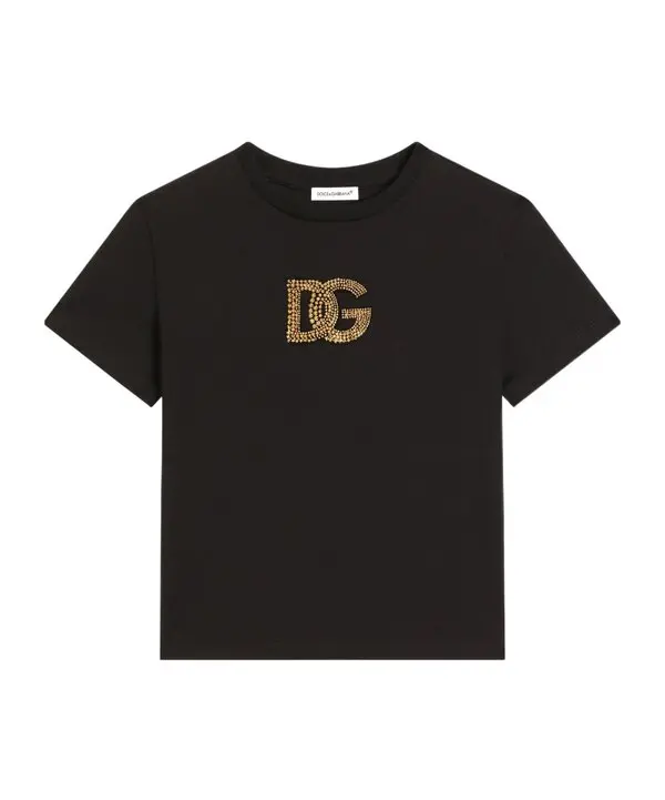 Dolce & Gabbana Rhinestones Logo-motif T-shirt
