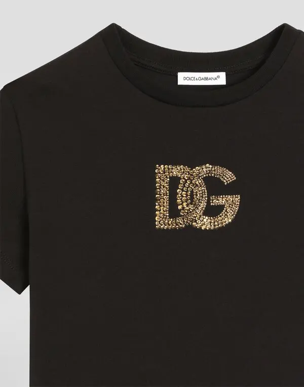 Dolce & Gabbana Rhinestones Logo-motif T-shirt