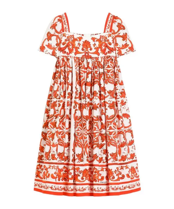 Dolce & Gabbana Majolica-print Poplin Dress - Multicolor
