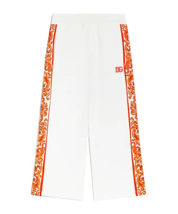 Dolce & Gabbana Majolica-print Fleece Trousers - White