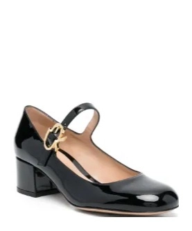 GIANVITO ROSSI Patent Leather Blockheel Mary Janes