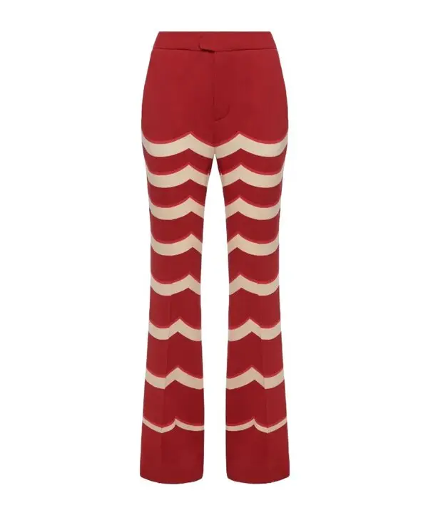 La DoubleJ Saturday Night Flared Trousers - Red