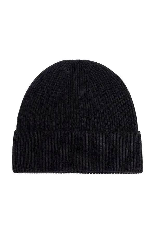 Brioni Ribbed Patch Beanie Hat