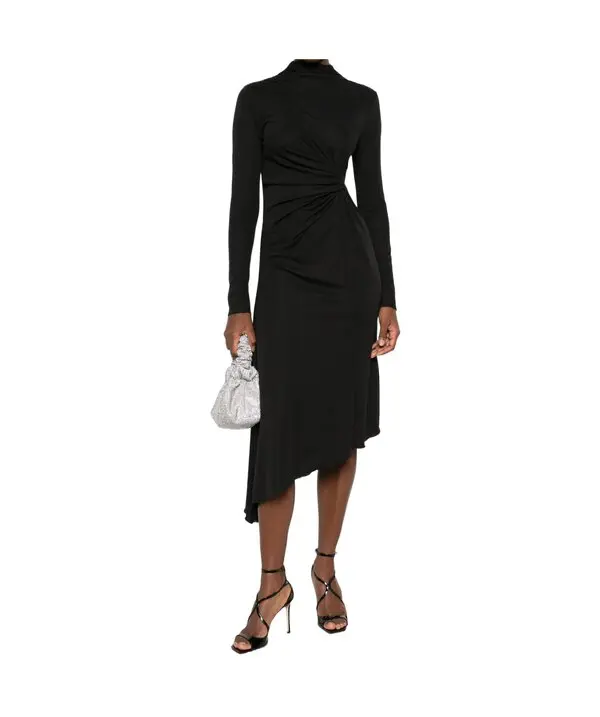 ERMANNO FIRENZE Draped Asymmetric Midi Dress