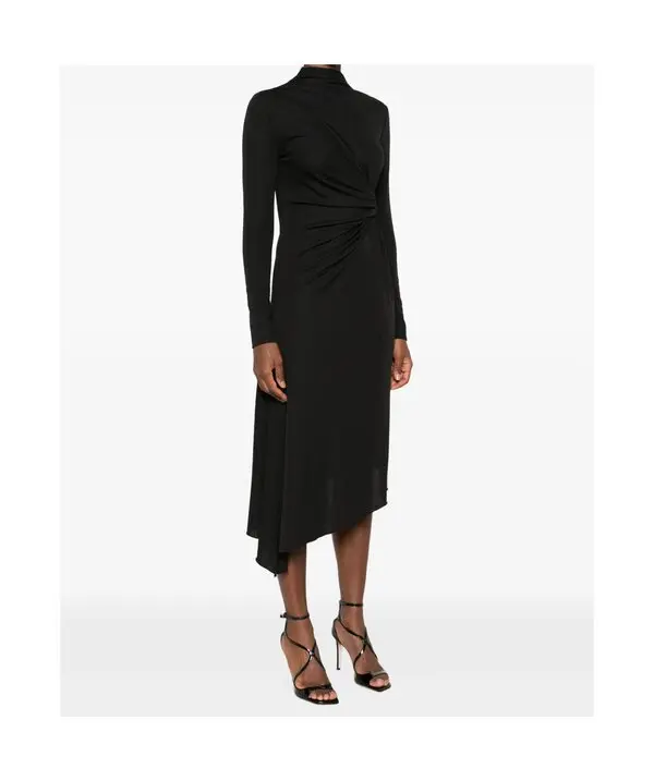 ERMANNO FIRENZE Draped Asymmetric Midi Dress