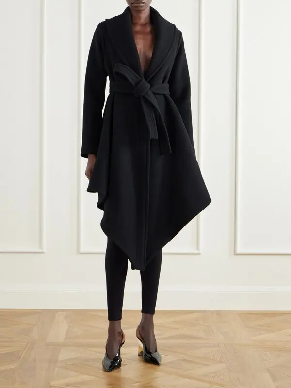 Alaïa Belted Asymmetric Robe Coat