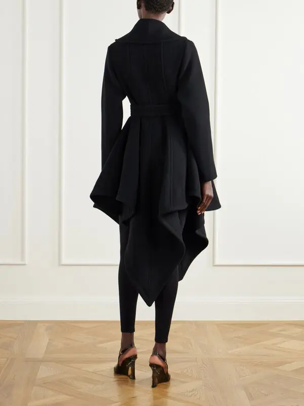 Alaïa Belted Asymmetric Robe Coat