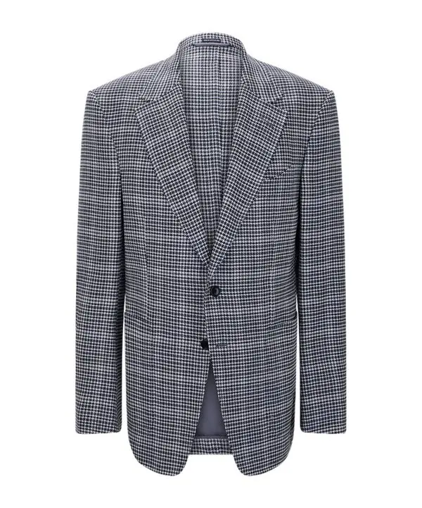 TOM FORD Shelton Wool Silk And Linen Houndstooth Blazer - Multicolor