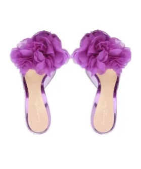 GIANVITO ROSSI Floral Stiletto Mule Sandals