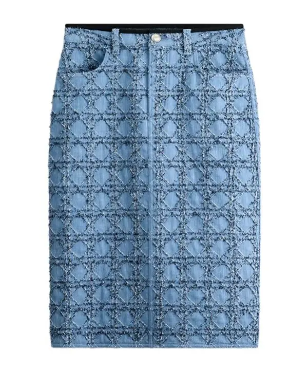 Dior Dioriviera Cannage Pencil Skirt - Blue