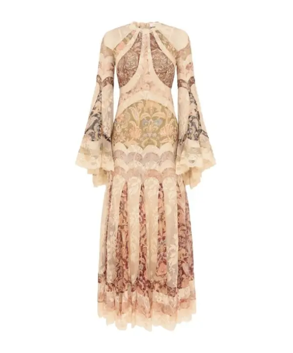 Zimmermann Valiant Panelled Gown - Nude