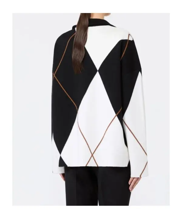 Max Mara Argyle Wool Yarn Sweater