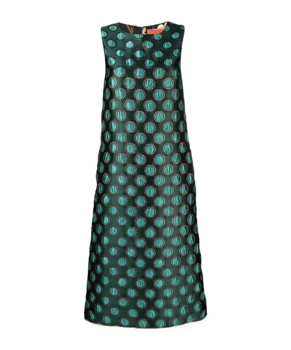 La DoubleJ Column Geometric-jacquard Midi Dress