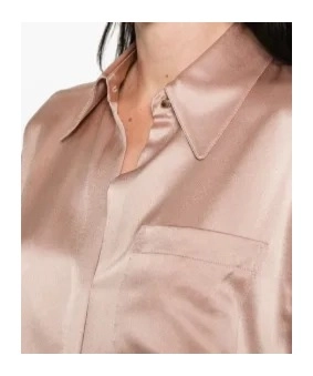 Vince Satin-finish Pocket-detail Shirt