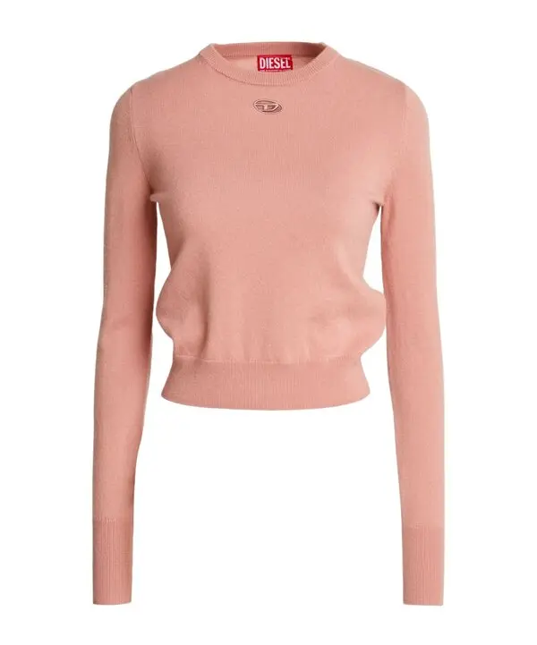 DIESEL® Solid-color Long-sleeve Knit Top - Pink