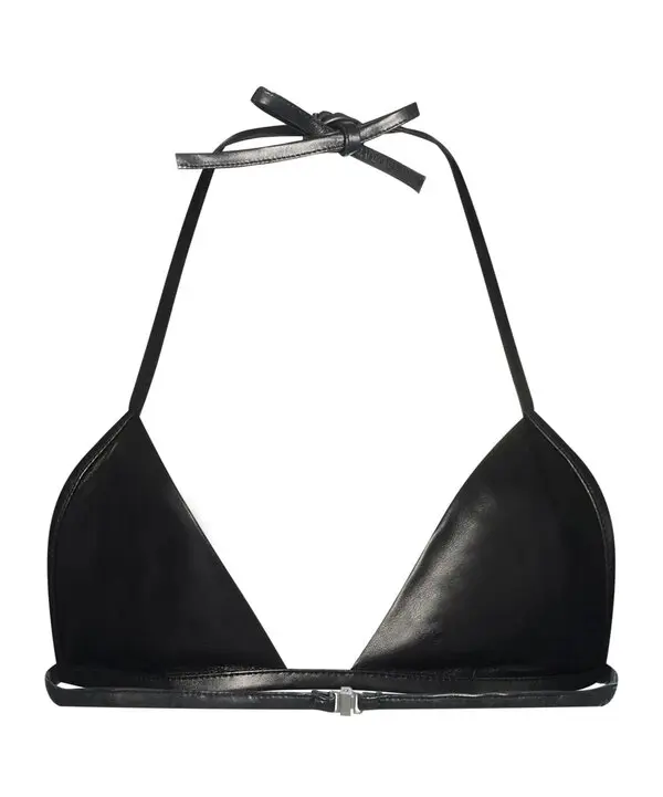 Rick Owens Solidcolor Sleeveless Leather Cropped Top
