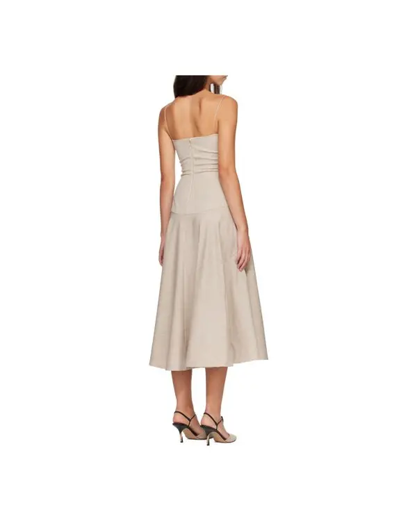 Jacquemus Paradiso Tiered Midi Dress - Light Beige