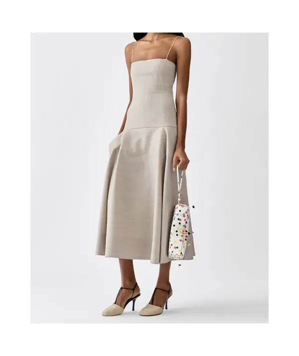 Jacquemus Paradiso Tiered Midi Dress - Light Beige
