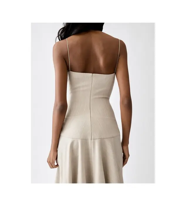 Jacquemus Paradiso Tiered Midi Dress - Light Beige