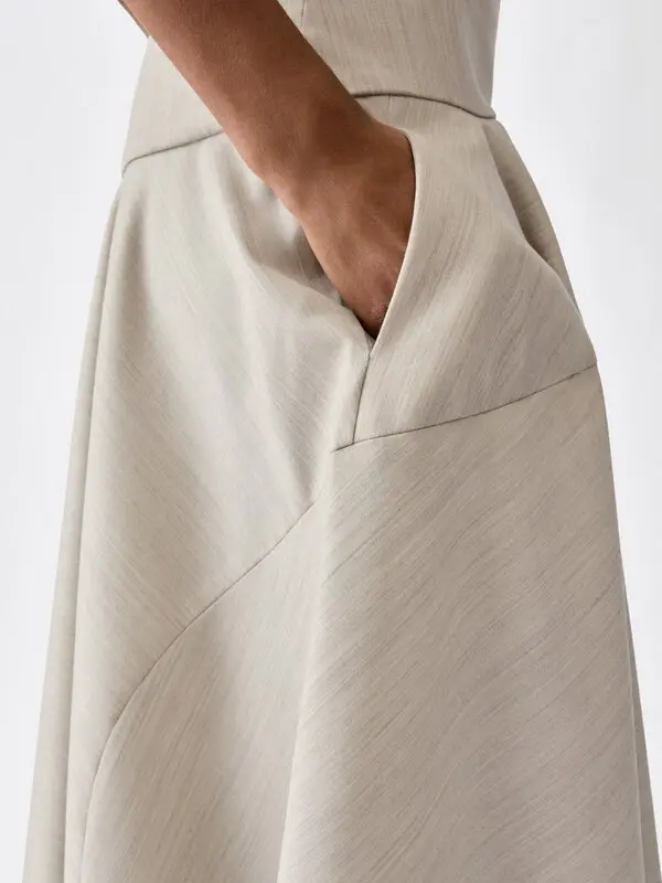 Jacquemus Paradiso Tiered Midi Dress - Light Beige
