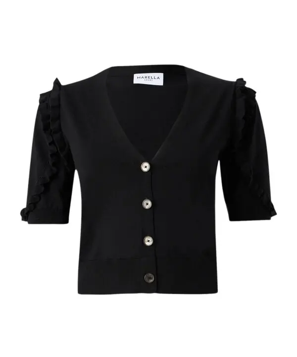 Marella Ruffle-trimmed Knit Top
