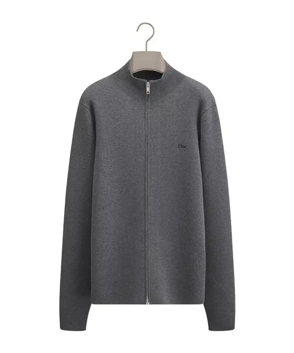Dior Wool Zip-up Cardigan - Grey