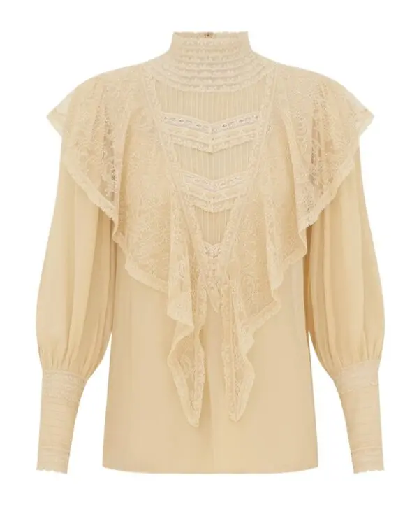 Zimmermann Momentum Waterfall Blouse - Cream