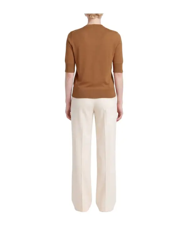 Chloé Solid-color Wool Short-sleeved Knit Top