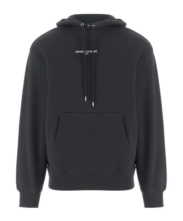 Maison Kitsuné Logo-print Hoodie - Black