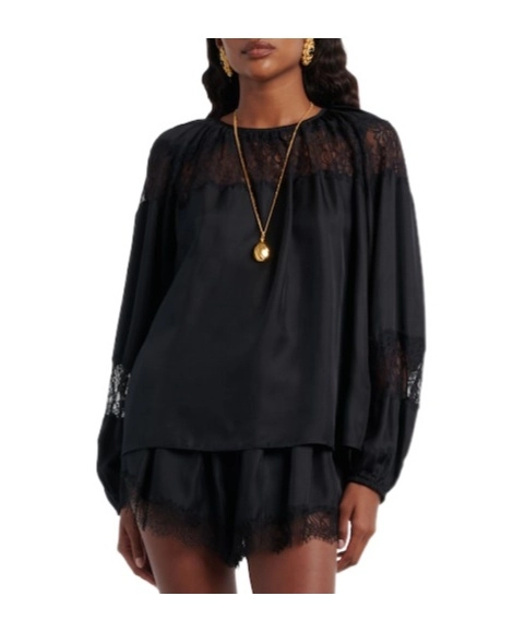 Ulla Johnson Bess Lace-trimmed Silk Blouse