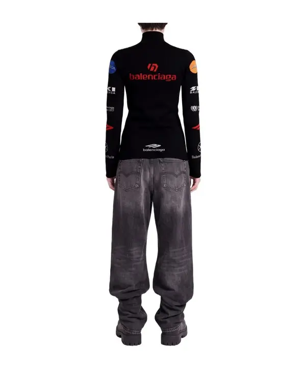 Balenciaga Solidcolor Knit Turtleneck Longsleeve Top