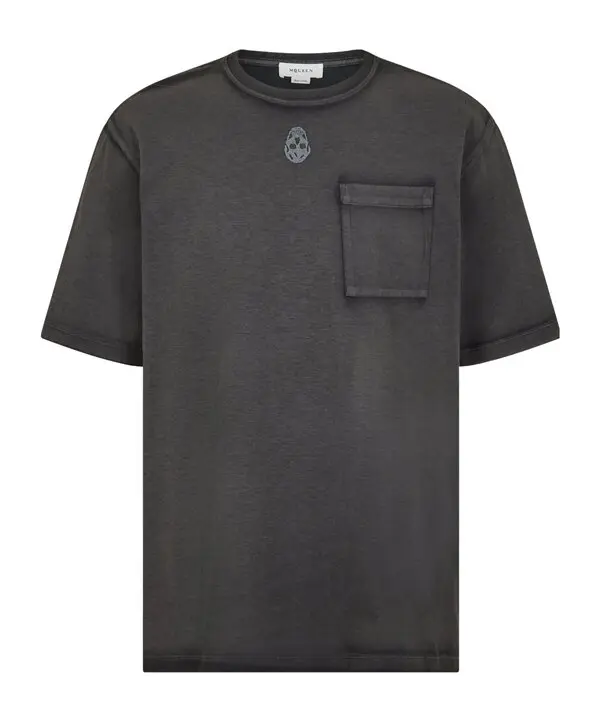 Alexander McQueen Vintage Wash Pocket Crew Neck Tshirt