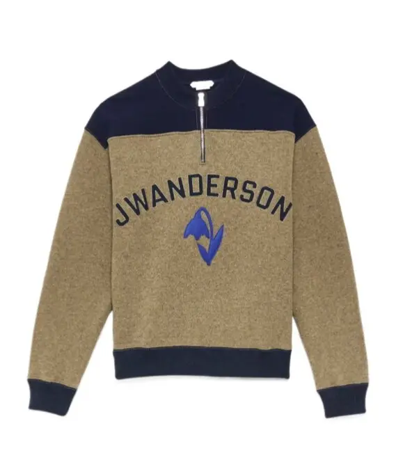 J.W.ANDERSON Half Zip Sweatshirt In Melange