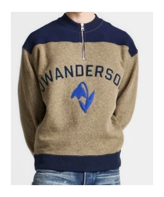 J.W.ANDERSON Half Zip Sweatshirt In Melange