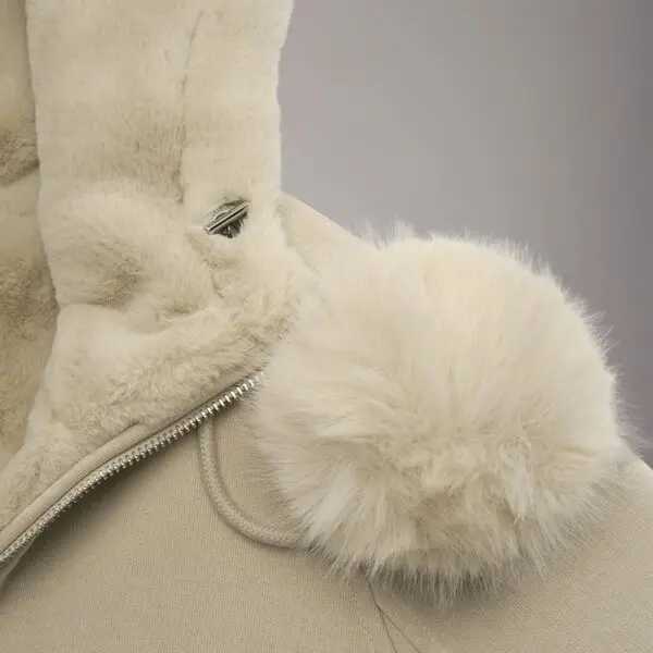 Moose Knuckles Oro Bunny Pom-pom Zip-up Reversible Hoodie