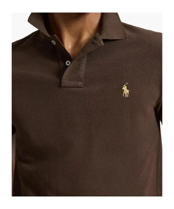 Polo Ralph Lauren Mesh Pony-embroidered Polo Shirt - Brown