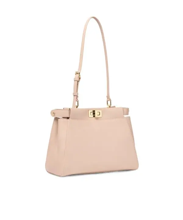 Fendi My Peekaboo Small Pink Leather Bag - Beige